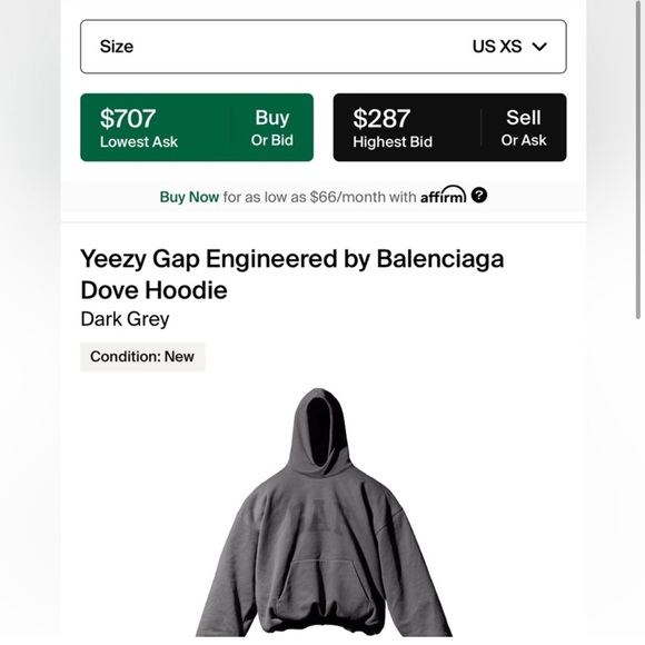 Yeezy | Sweaters | Yeezygap Dove Hoodie Nwt | Poshmark